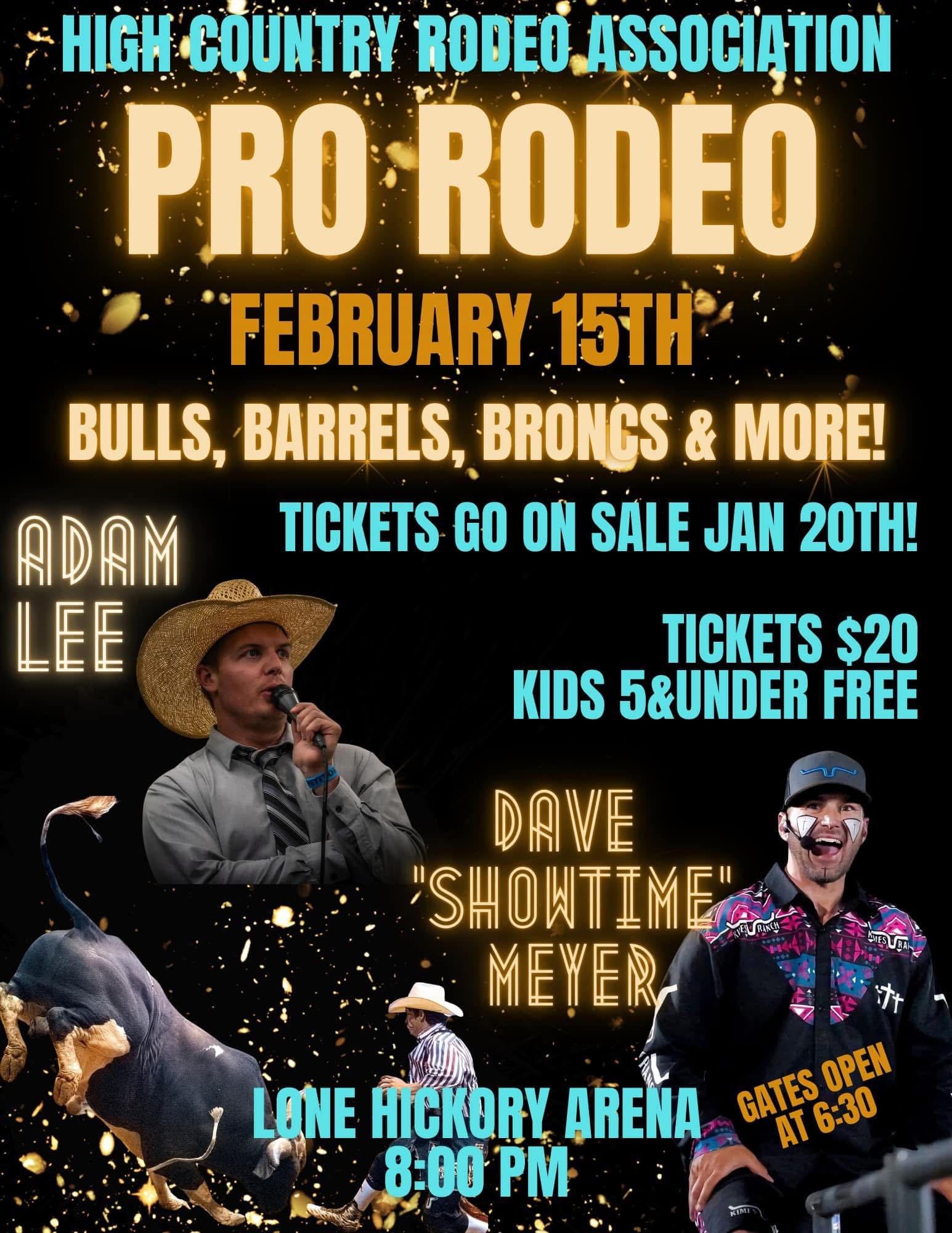 SAT., FEB. 15 – HIGH COUNTRY RODEO – lonehickoryarena.com